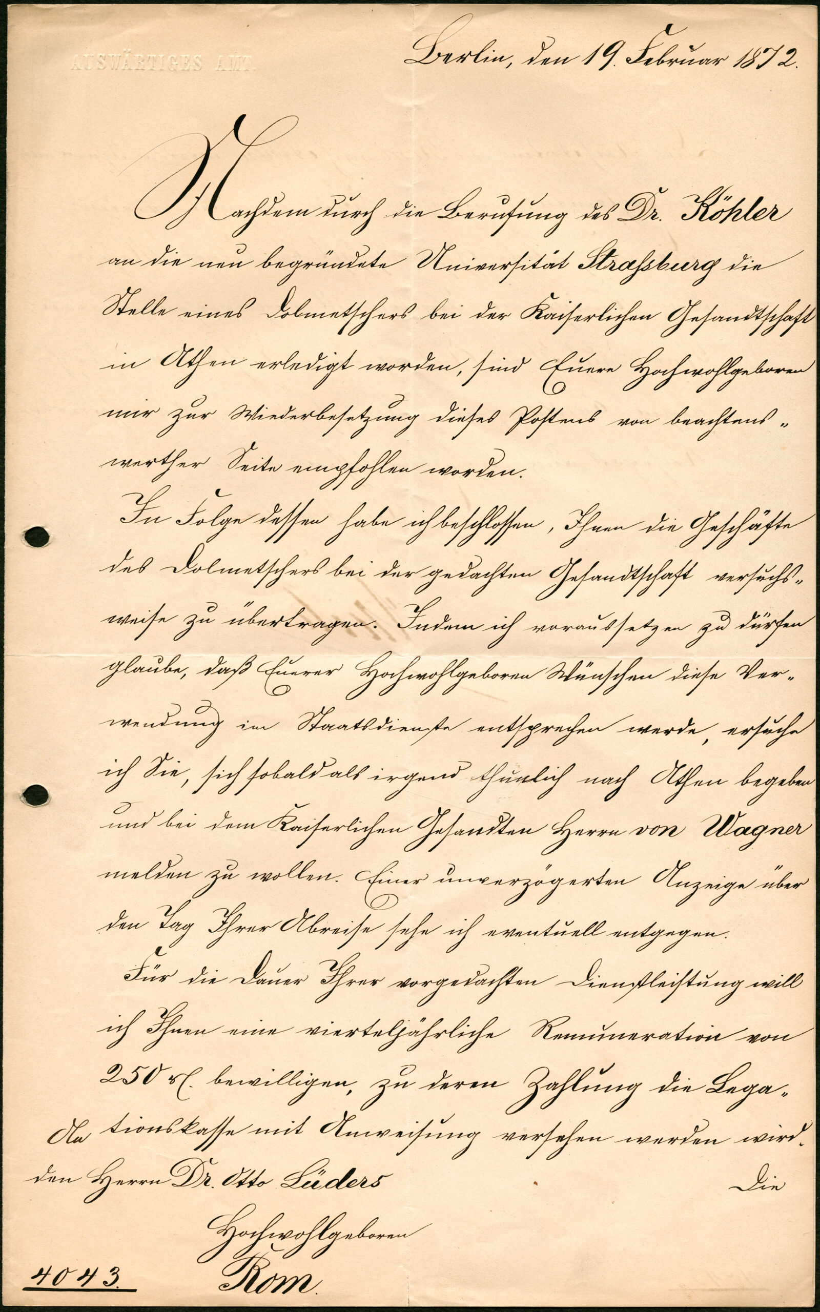 Otto Lüders (1844 – 1912) – the first director of the DAI Athens ...