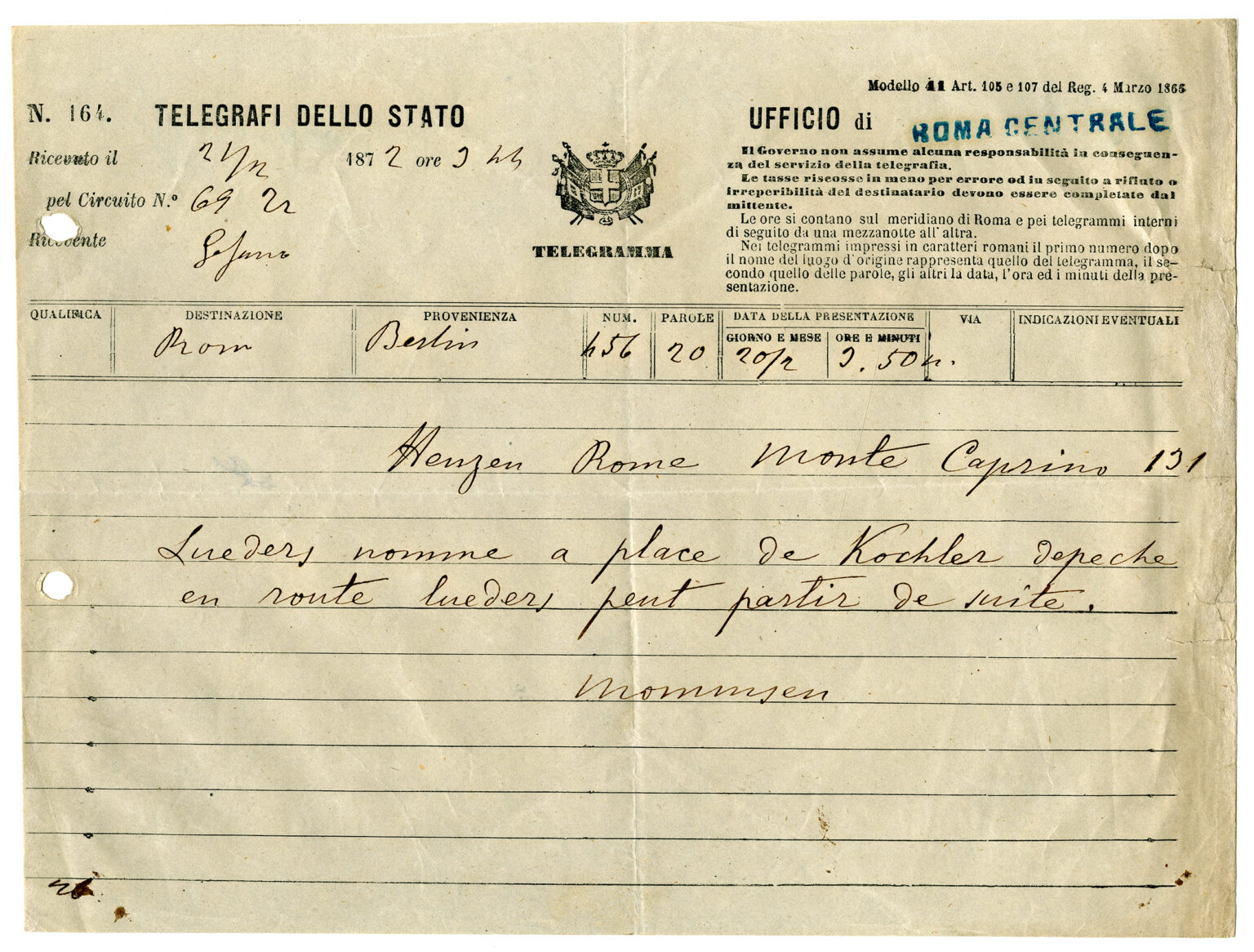 Otto Lüders (1844 – 1912) – the first director of the DAI Athens ...